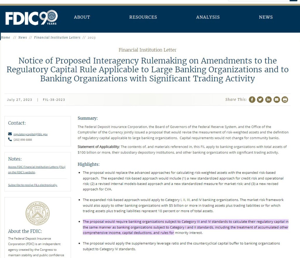 Banking Agencies Issue MBA-Opposed Proposed Changes to Bank Capital ...